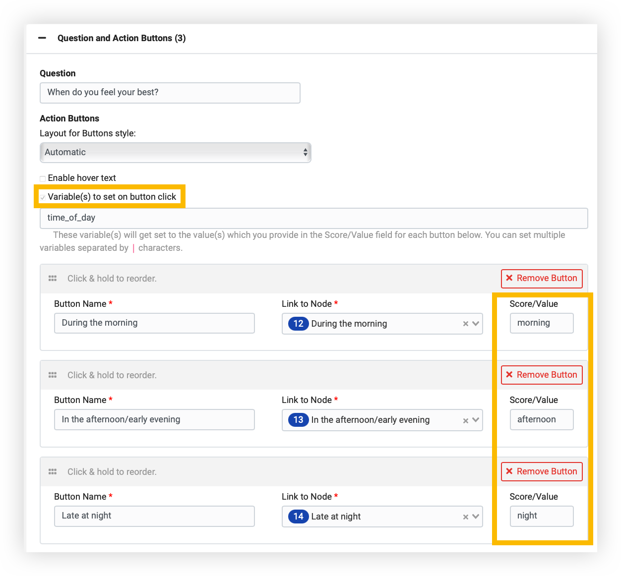 Button Click Variables – Zingtree Help Center